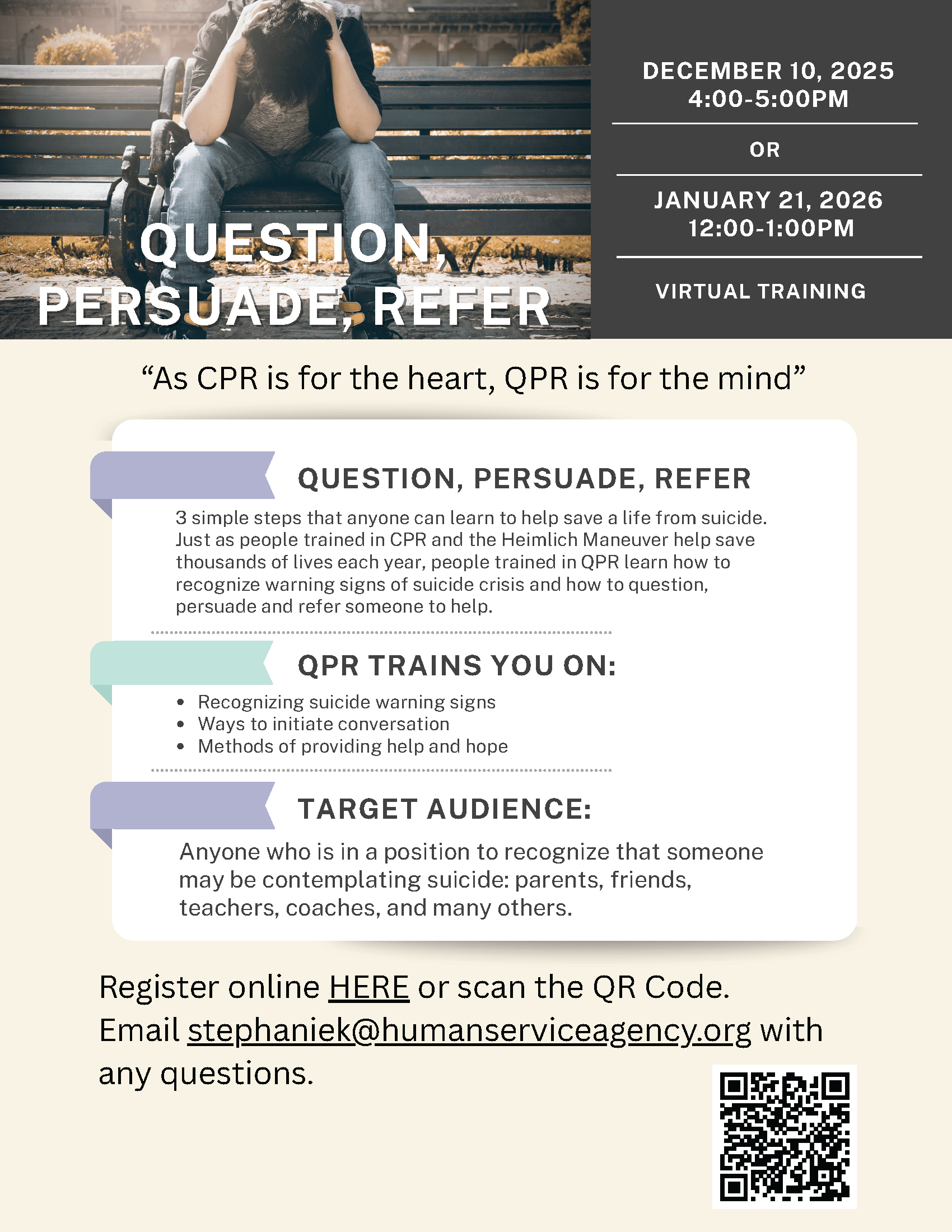 Question, Persuade, and Refer - Brookings United Way